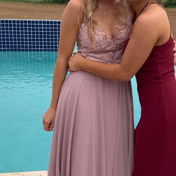 PromGirl | Dresses | Mauve Chiffon Prom Dress By Promgirl | Poshmark